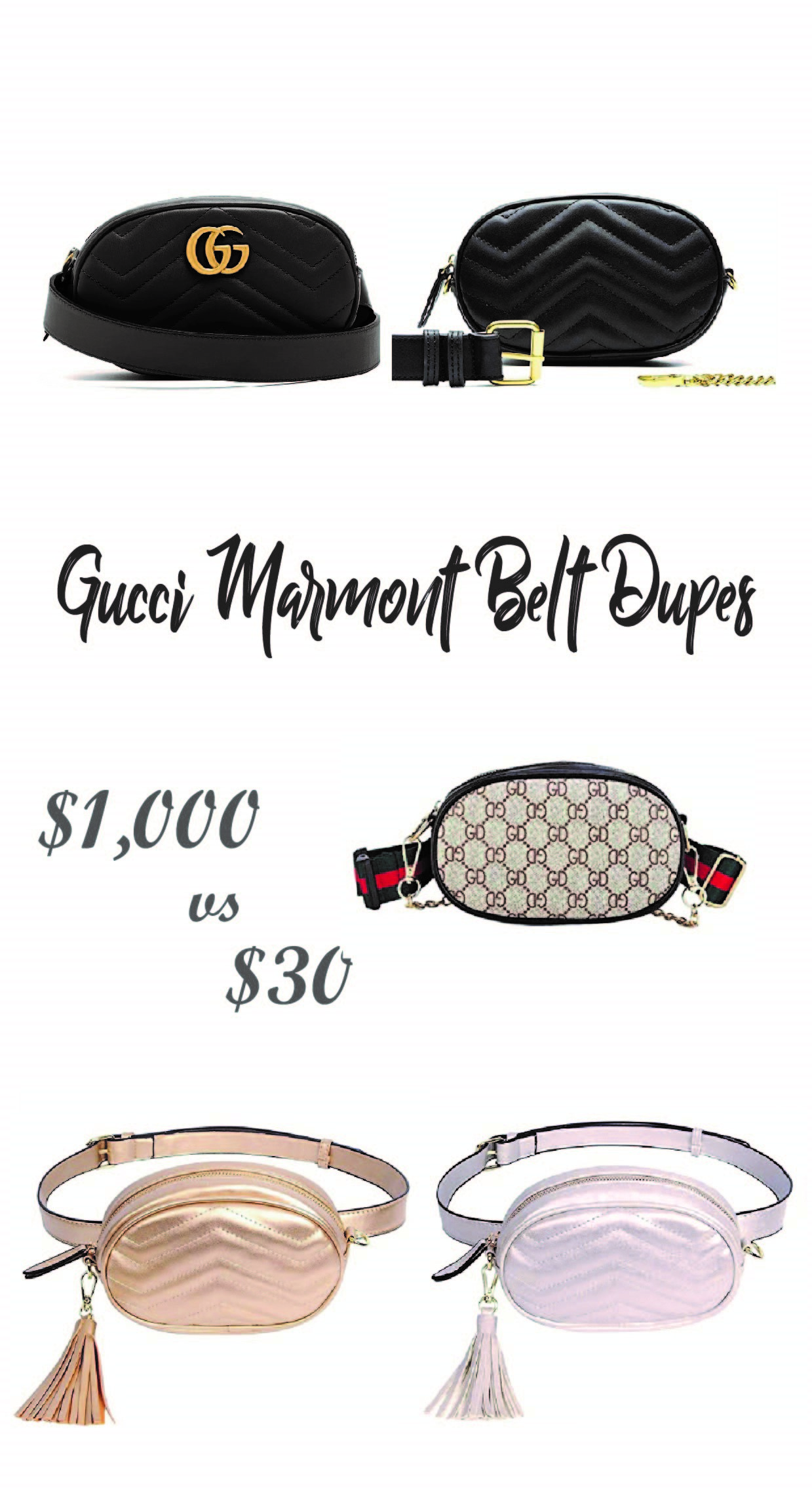 Affordable Gucci Marmont Belt Bag Dupes (Under $25!) - Luxe Dupes
