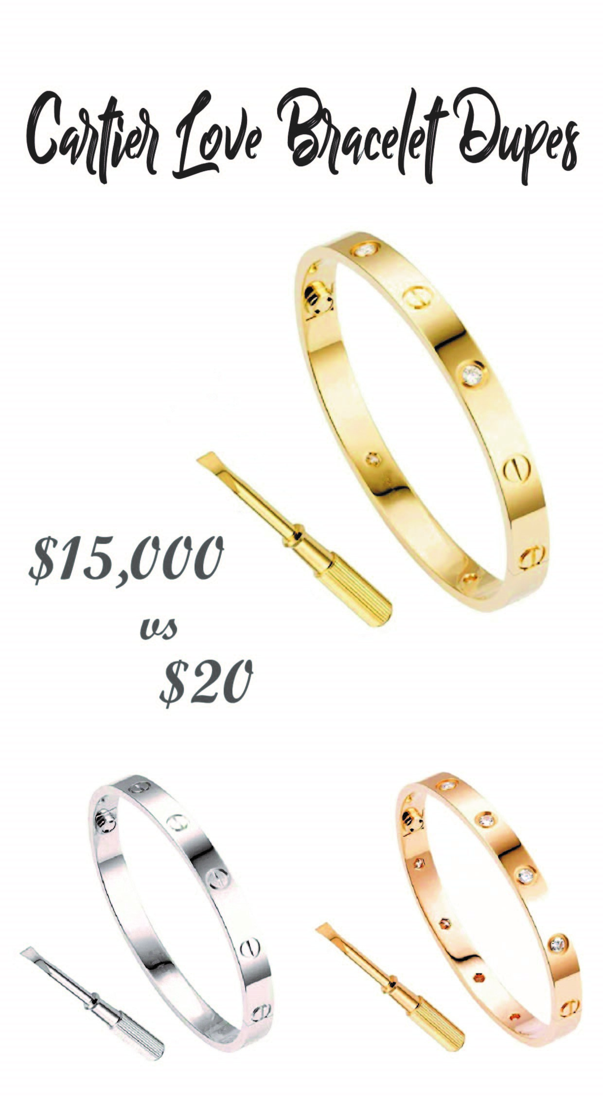 Cartier Love Bracelet Dupes You Can Actually Afford! - Luxe Dupes